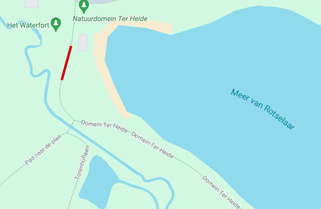 Werken oeverzone Winge ter hoogte van zwemzone de Plas | Rotselaar